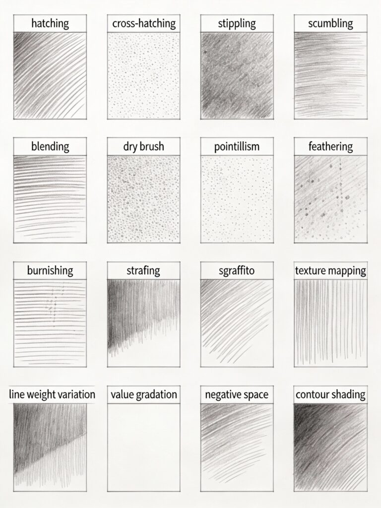 Drawing Techniques Encyclopedia: 50+ Essential Methods | Pink Creative Crab